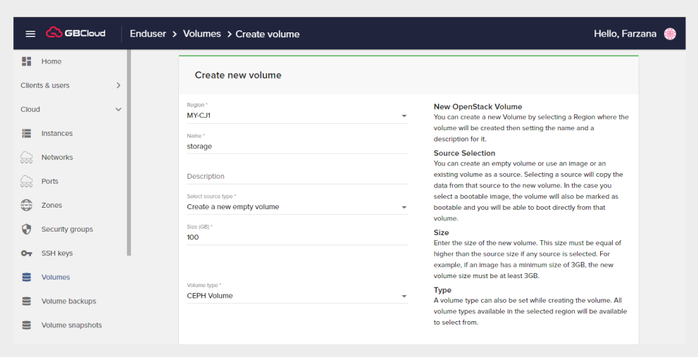 Volume Block Storage - GBCloud.Net